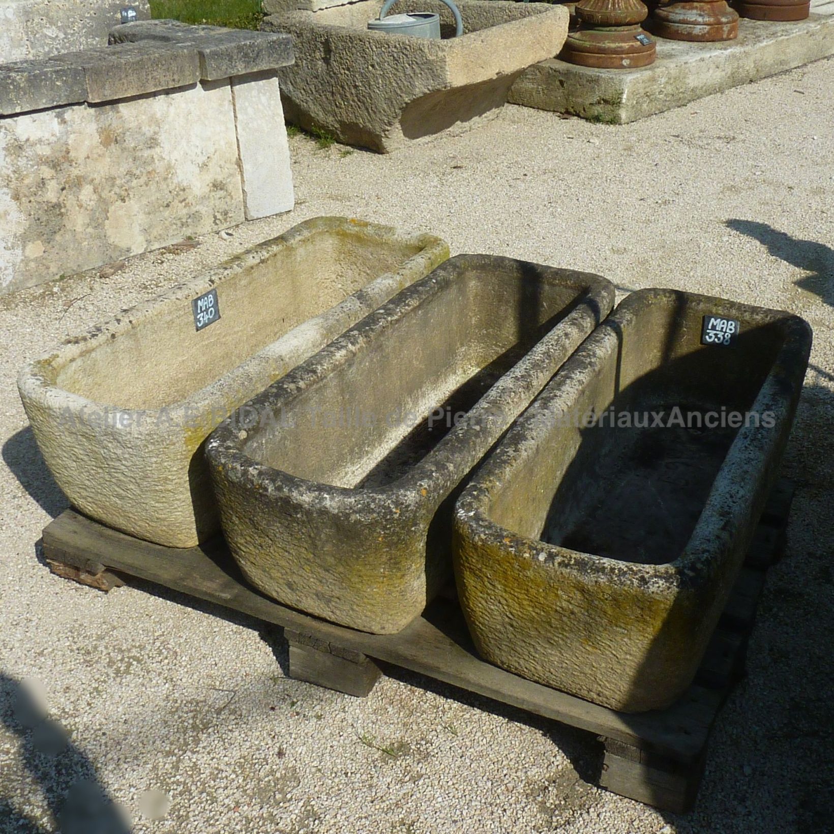 Antique stone trough with patina
